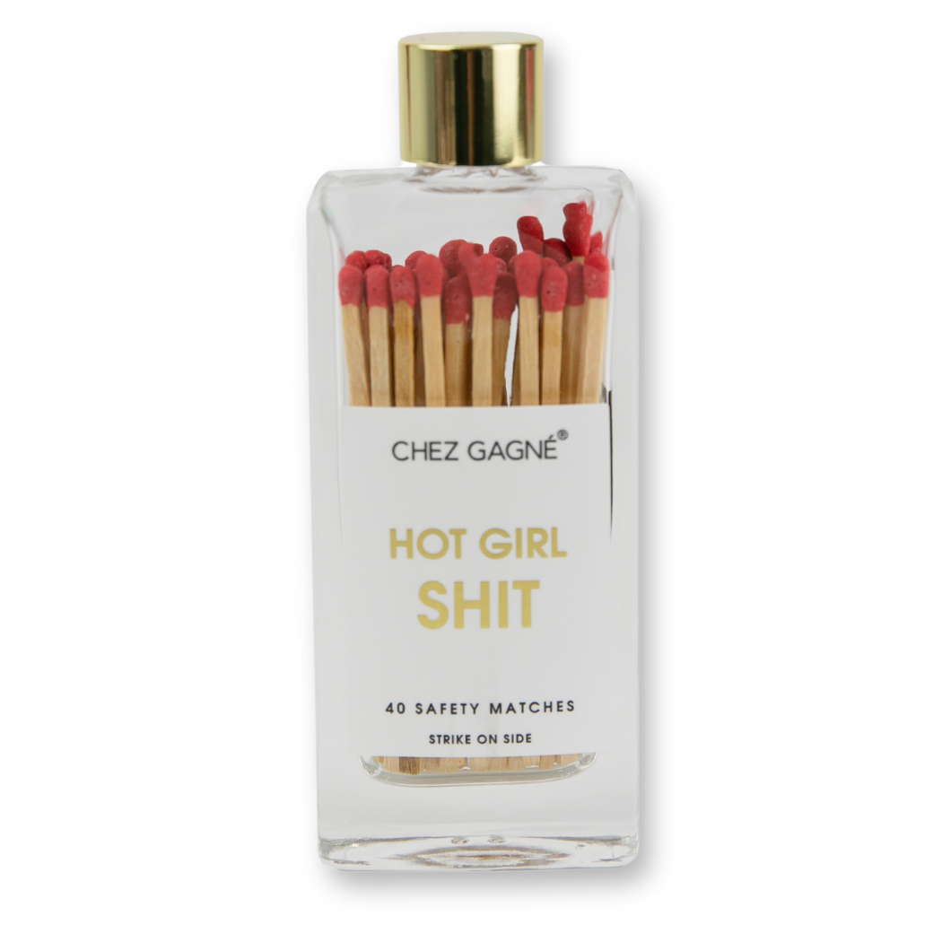 CG Hot Girl Shit - Glass Bottle Safety Matches – Silver Accents