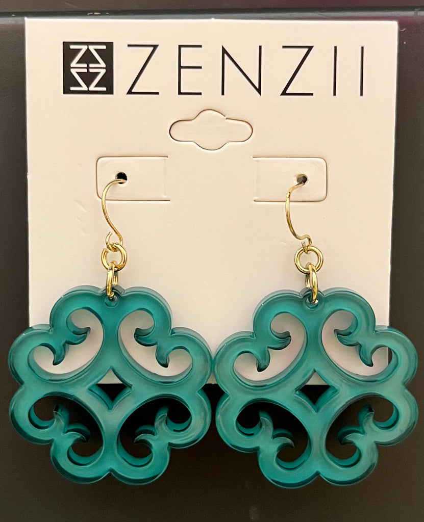 ZENZII Circle Wave Resin Earring – Silver Accents