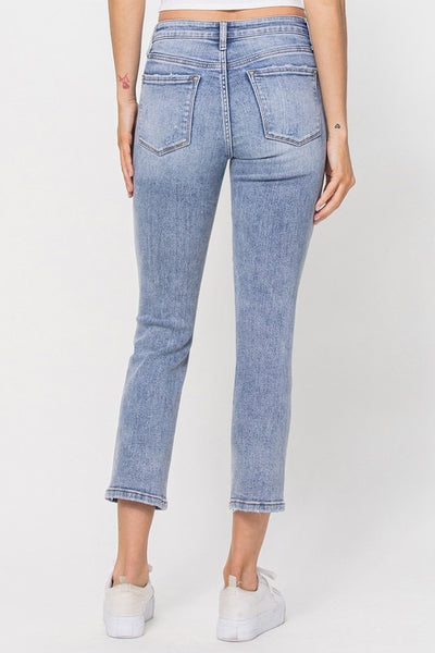 VERVET MidRise CARLENE Slim Straight Jean – Silver Accents
