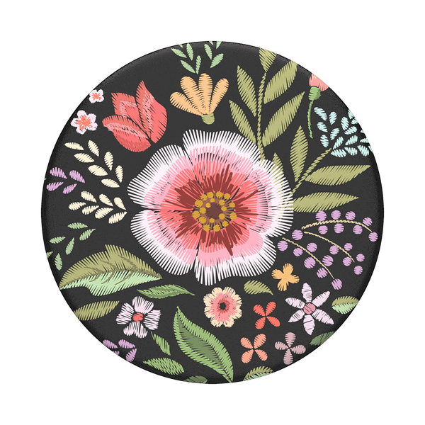 Flower Flair POPSOCKET Swappable Top – Silver Accents